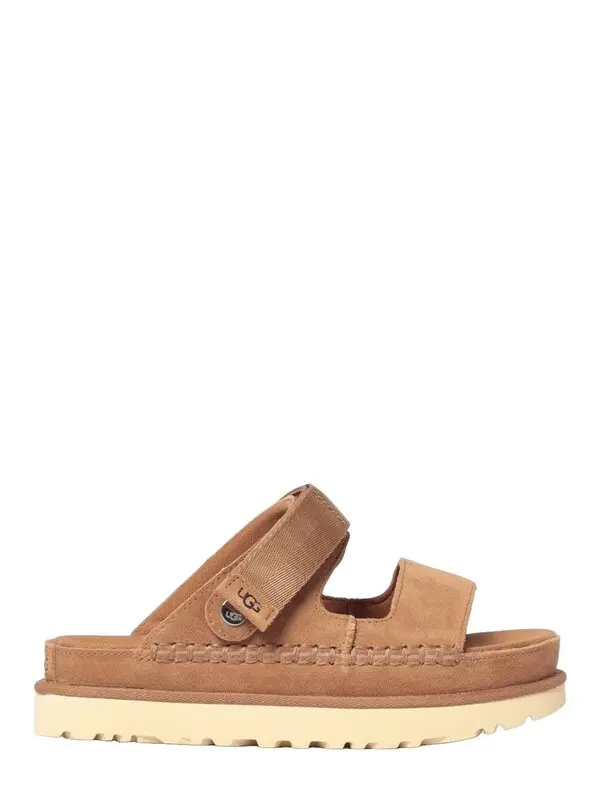UGG Goldenstar Glide Suede Sandals - Walnut