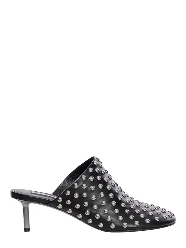 JIL SANDER Studded Heeled Mules - Black