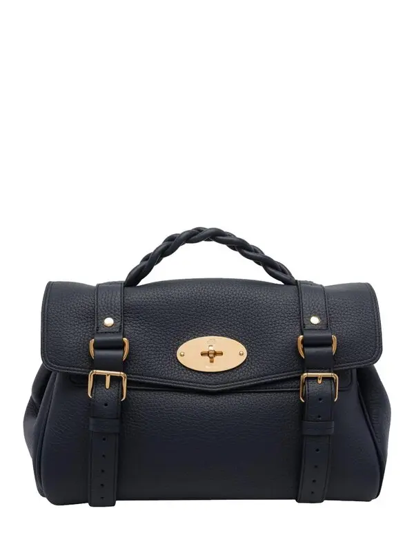 Mulberry Alexa Handbag In Calf Leather With Braided Handle - Blue