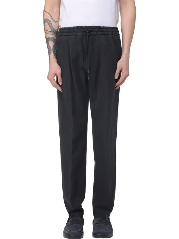 DONDUP Cotton Blend Drawstring Pants - Black