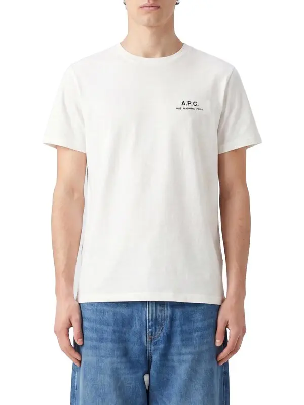 A.p.c. Cotton T-shirt With Contrast Logo On The Chest - White 1