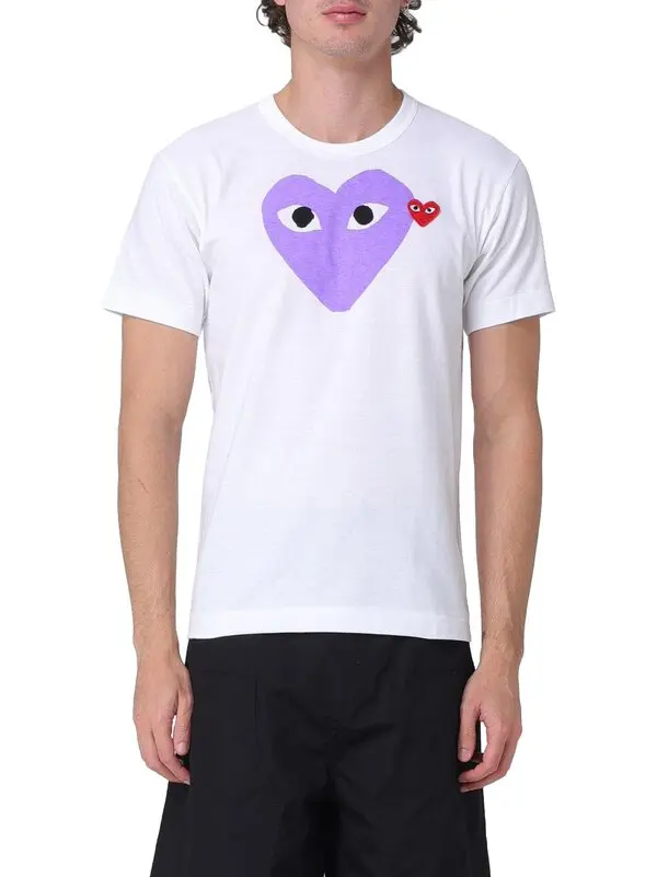 Play Comme Des Garcon Printed Cotton T-shirt - Violet