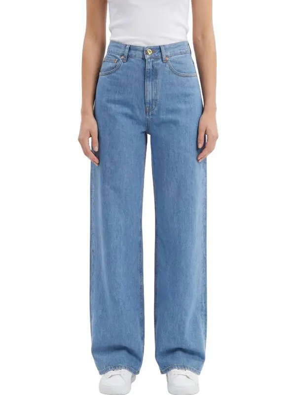 BLAZÉ MILANO Cotton Denim Palazzo Jeans - Blue