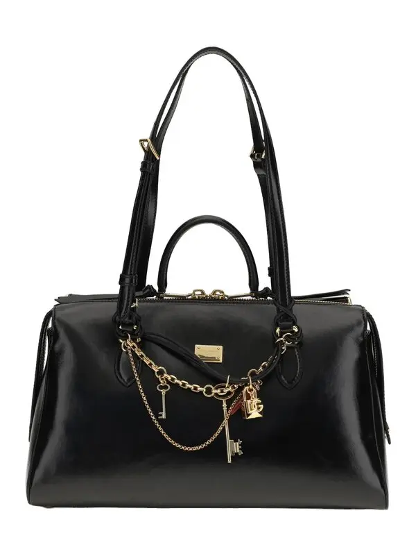 Dolce & Gabbana Vittoria Leather Shoulder Bag - Black