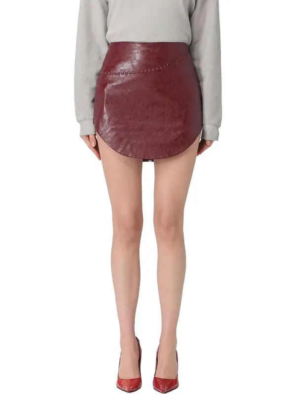 DIESEL® Faux Leather Mini Skirt - Red