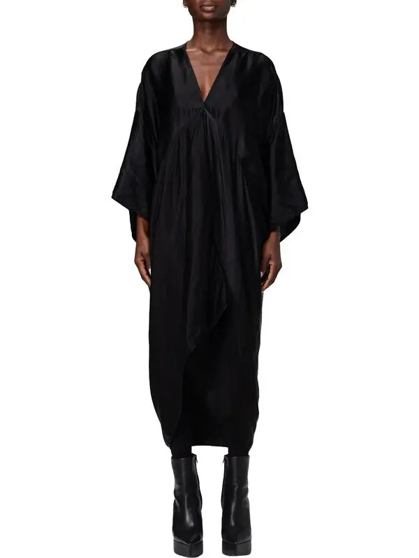 Rick Owens Cupro Kaftan Dress - Black