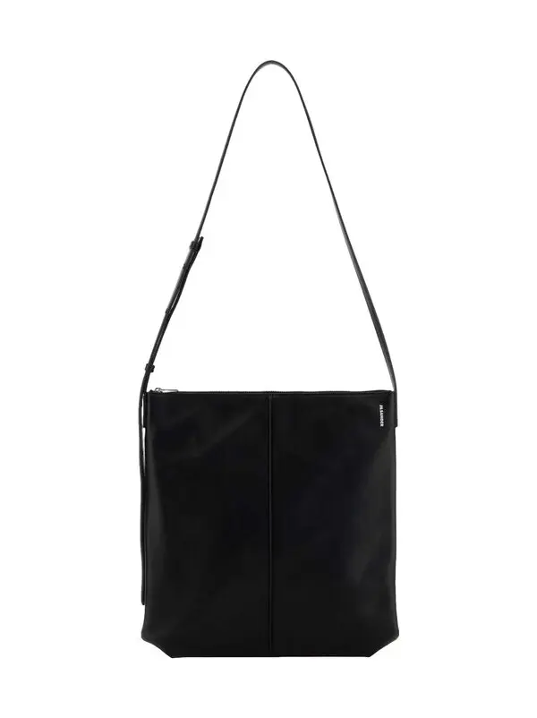 JIL SANDER Line Leather Bag - Black