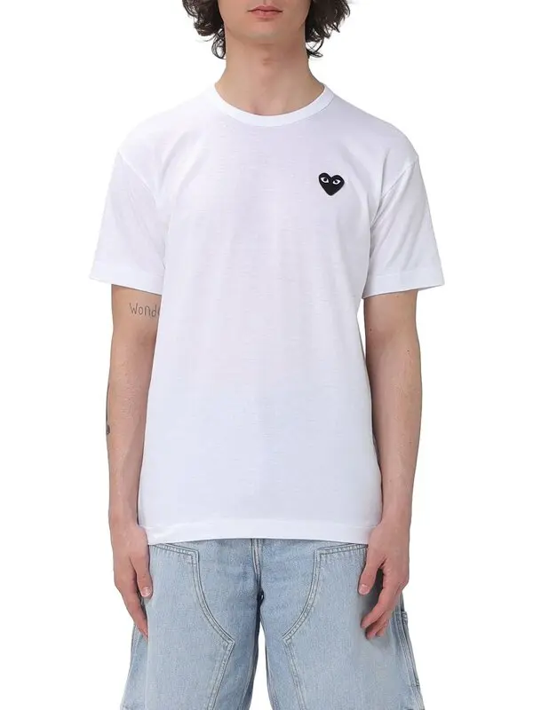 Play Comme Des Garcon Cotton T-shirt With Logo - White