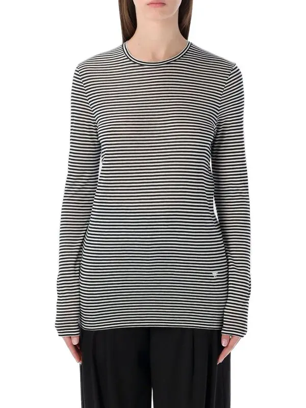 TOM FORD Striped Long Sleeve T-shirt - Black