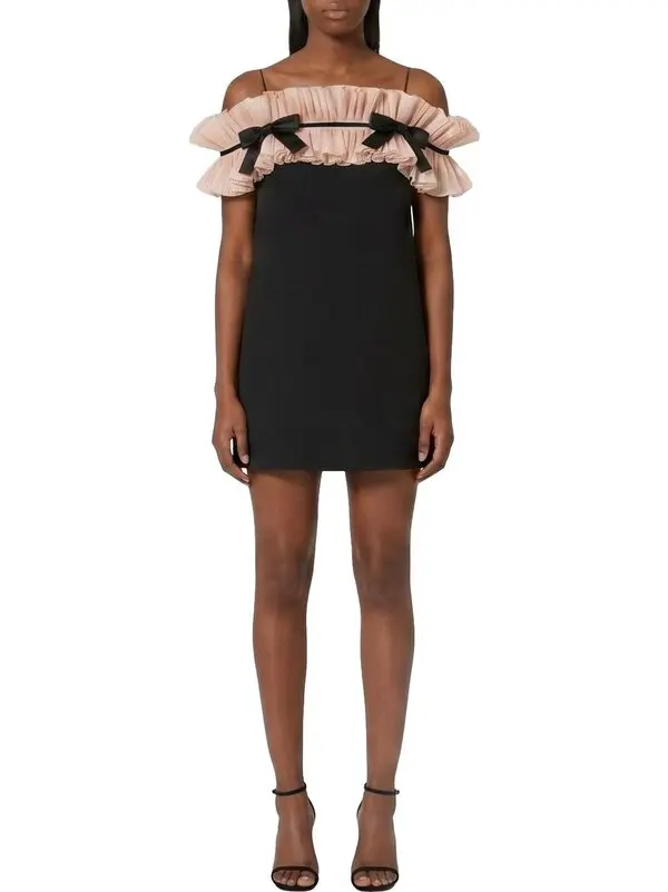 Valentino Garavani Dress With Ruffled Bow Detail - Black