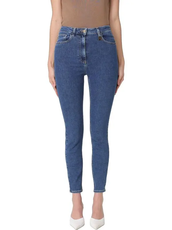 Elisabetta Franchi Slim Fit High Rise Denim Jeans - Blue