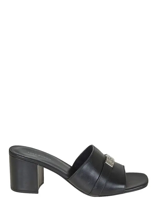 Tory Burch Leelee Leather Mules - Black