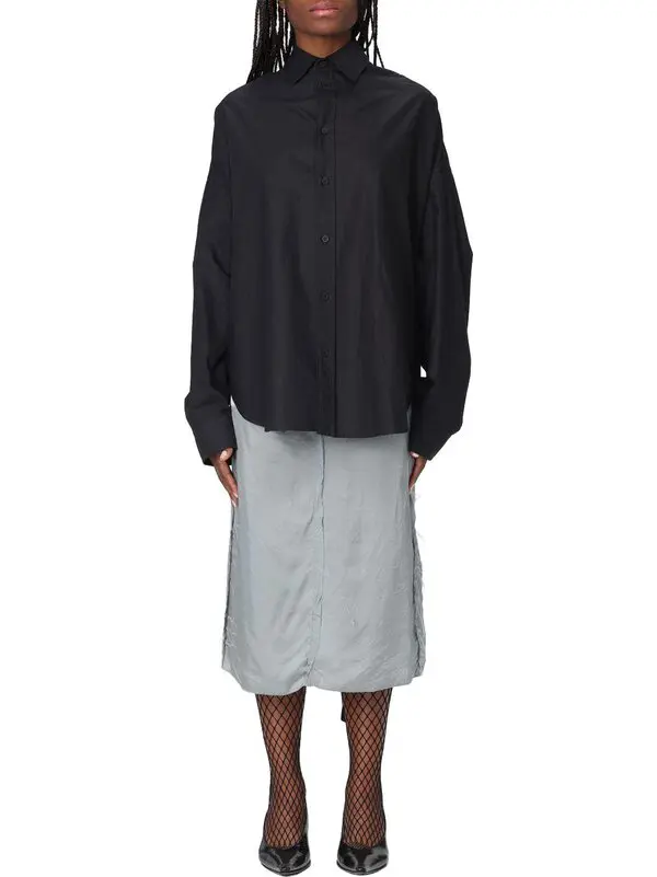 Balenciaga Shirt With Lace-up Detail - Black