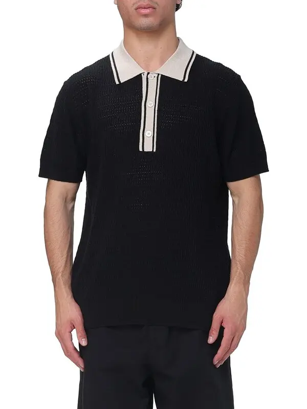 PAOLO PECORA Silk Knit Polo Shirt - Black