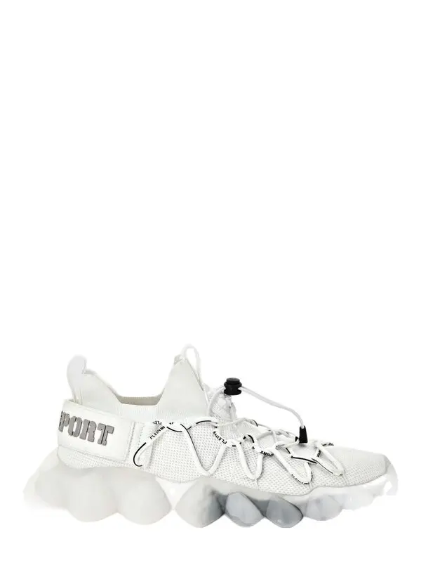PLEIN SPORT High Top Sneakers With Dynamic Lacing System - White
