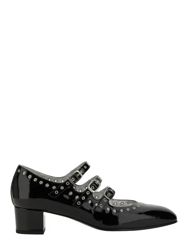 CAREL Patent Buckled Mary Janes - Black