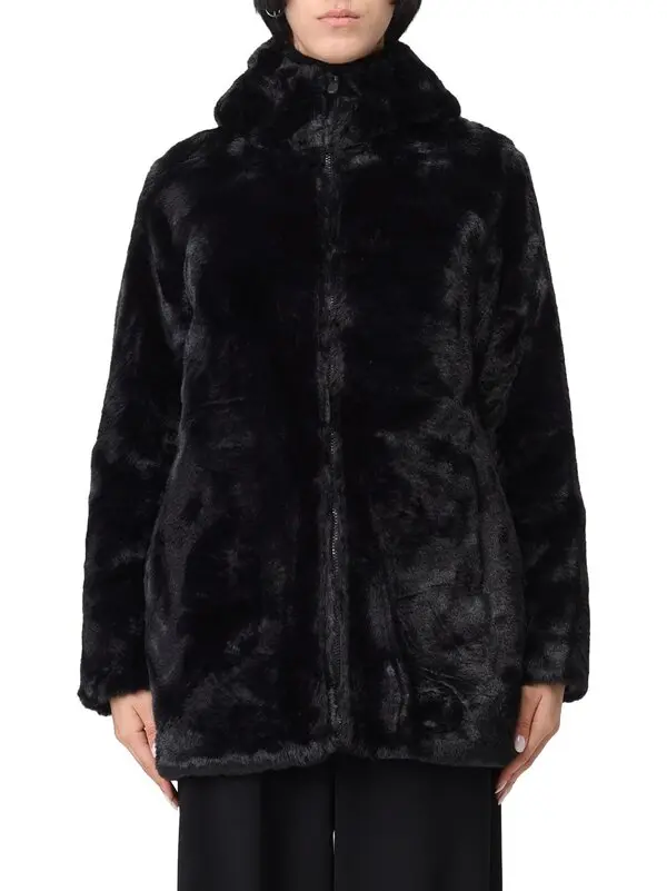 SAVE THE DUCK Faux Fur Hooded Jacket - Black