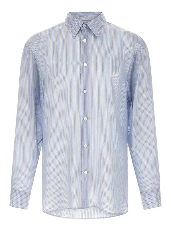Dries Van Noten Striped Cupro Shirt - Blue