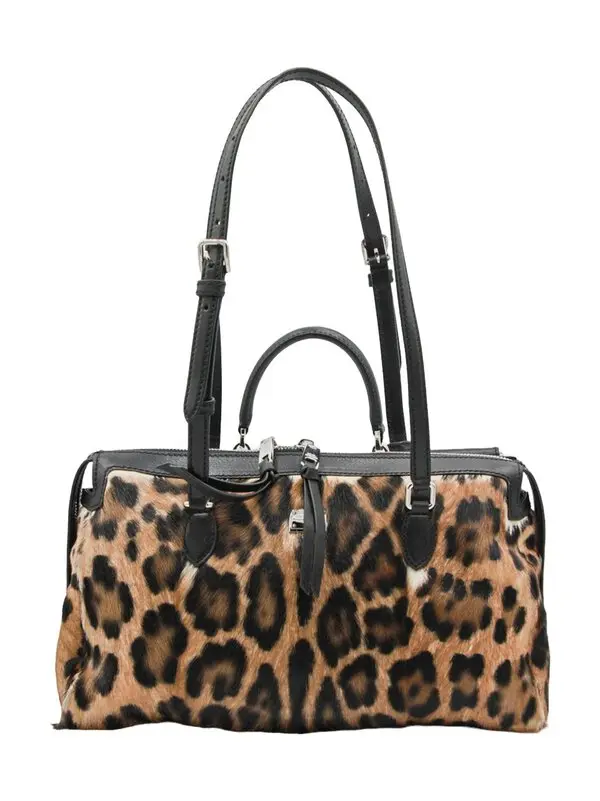 Dolce & Gabbana Leopard Print Shoulder Bag - Brown