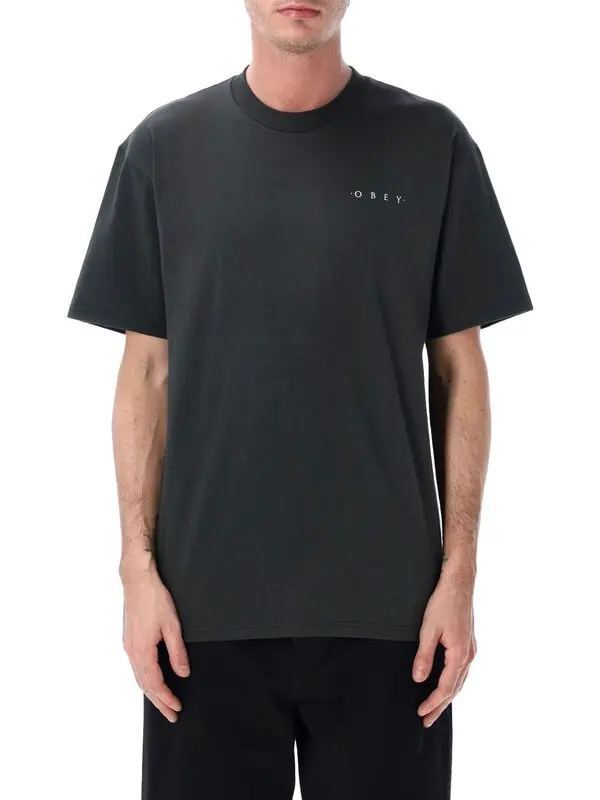 Obey Printed Cotton T-shirt - Black