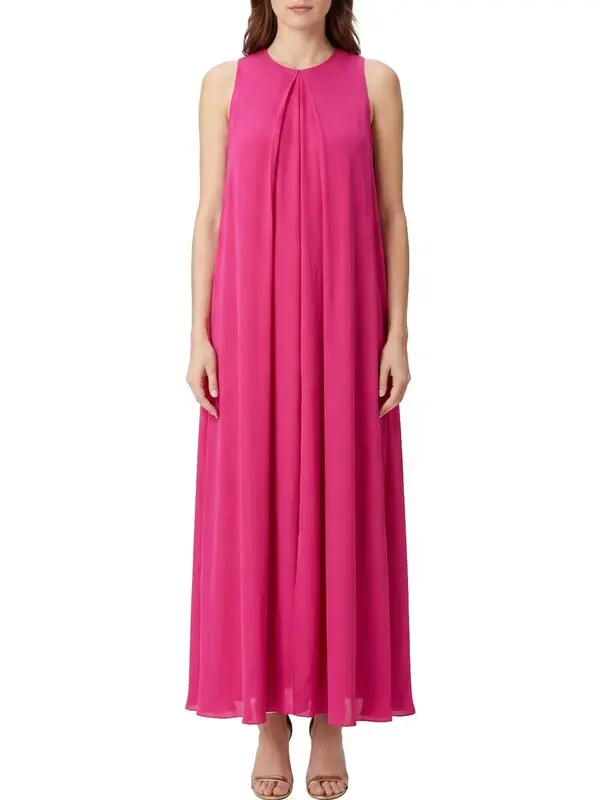 GIANLUCA CAPANNOLO Pure Silk Off-the-shoulder Midi Tunic - Cherry