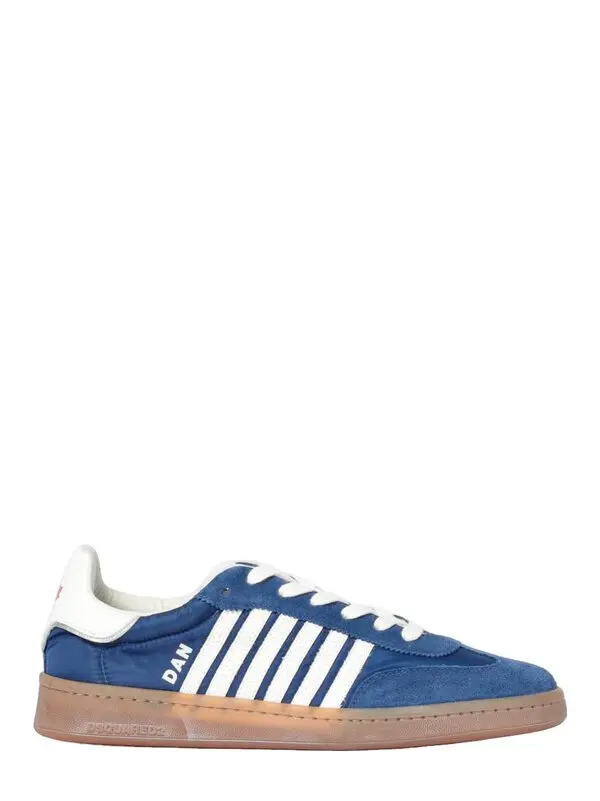 Dsquared2 Boxer Sneakers In Suede And Nylon - Blue