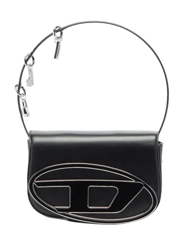 DIESEL® 1dr Mini Bag In Smooth Leather With Oval D Logo And Removable Charm - Black