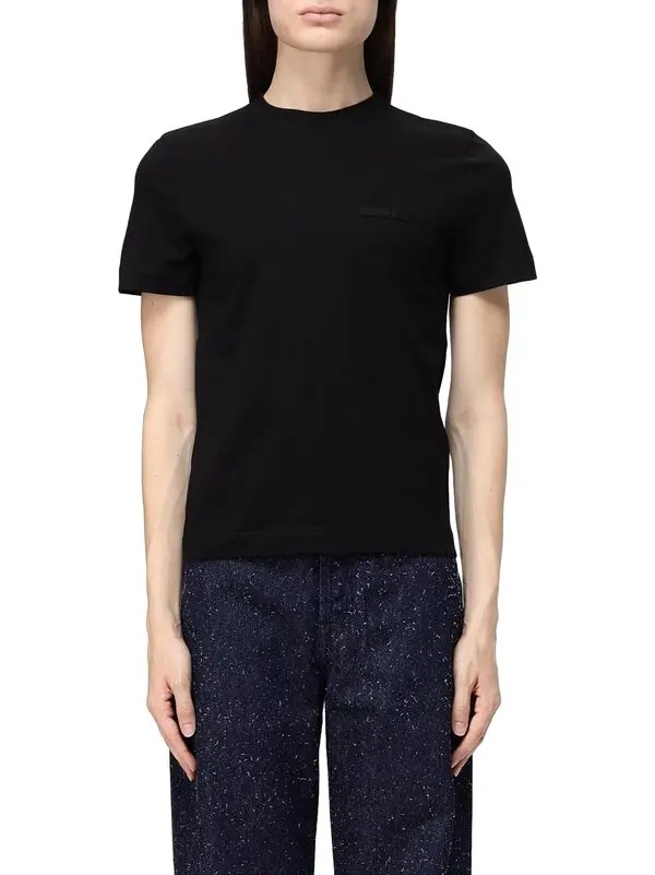 Jacquemus Cotton T-shirt With Logo Patch - Black