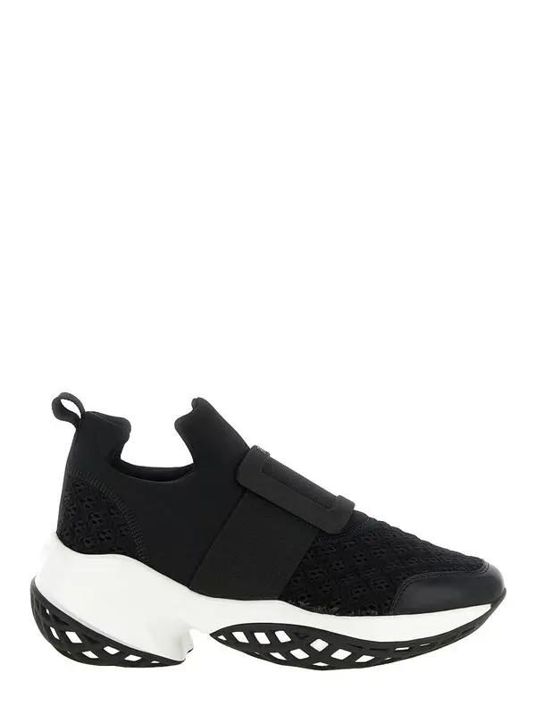 ROGER VIVIER Viv' Run Technical Fabric Slip-on Sneakers With Chunky Sole - Black
