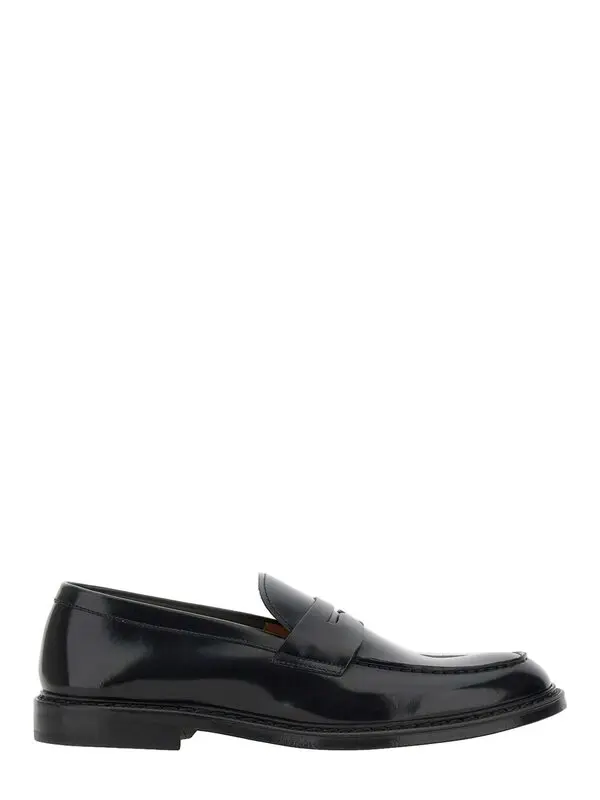 DOUCAL'S Brushed Leather Loafers - Black