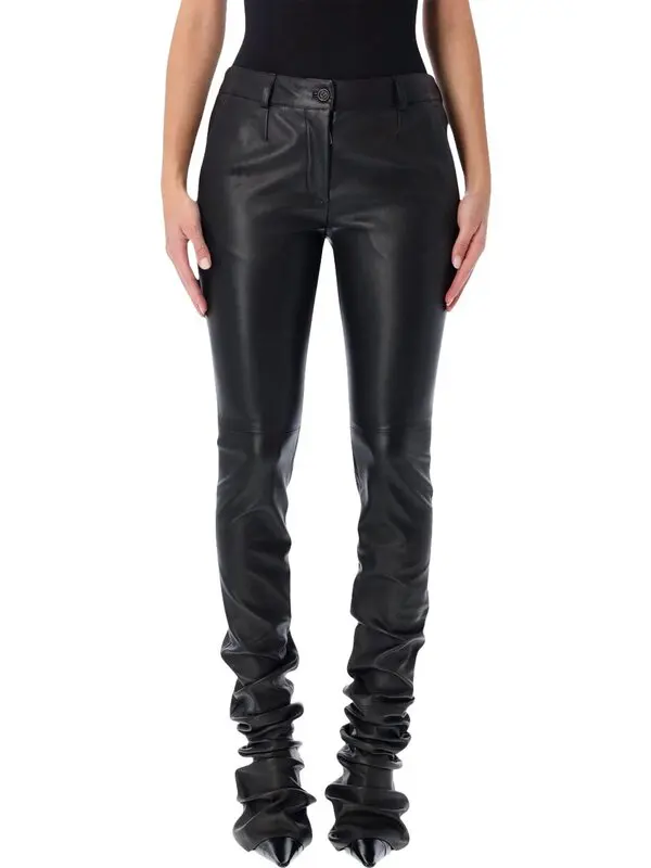 Dolce & Gabbana Leather Trousers - Black