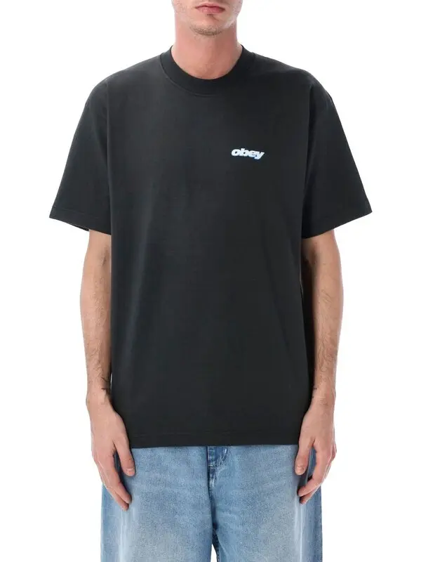 Obey Printed Cotton T-shirt - Black