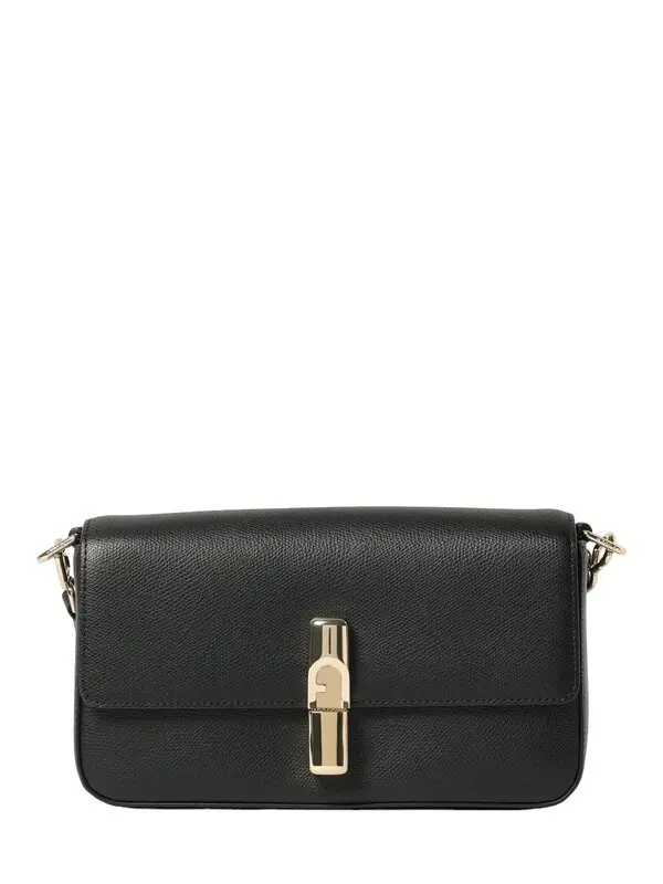Furla Crossbody Bag With Turn Lock Closure - Black