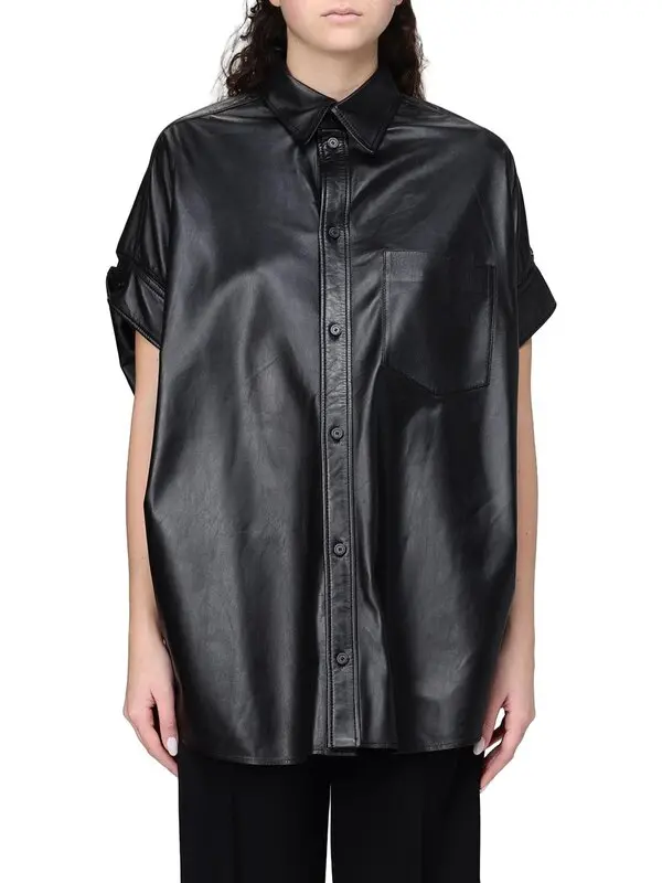 Balenciaga Leather Shirt - Black