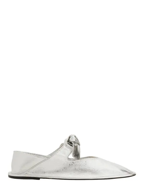 Hereu Ballet Flats With Knot Detailing - Silver