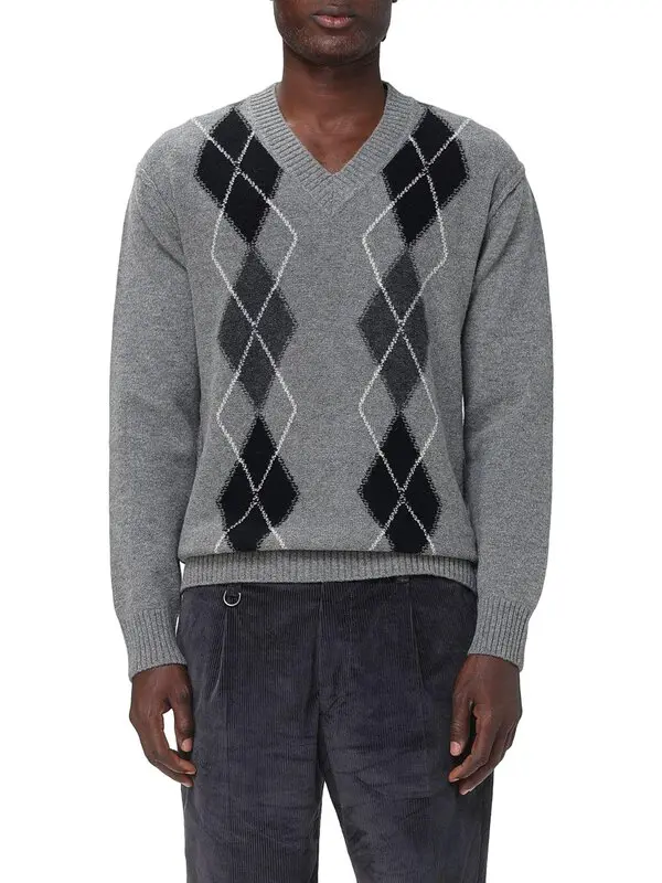 PAOLO PECORA Argyle V-neck Jumper - Multicolor