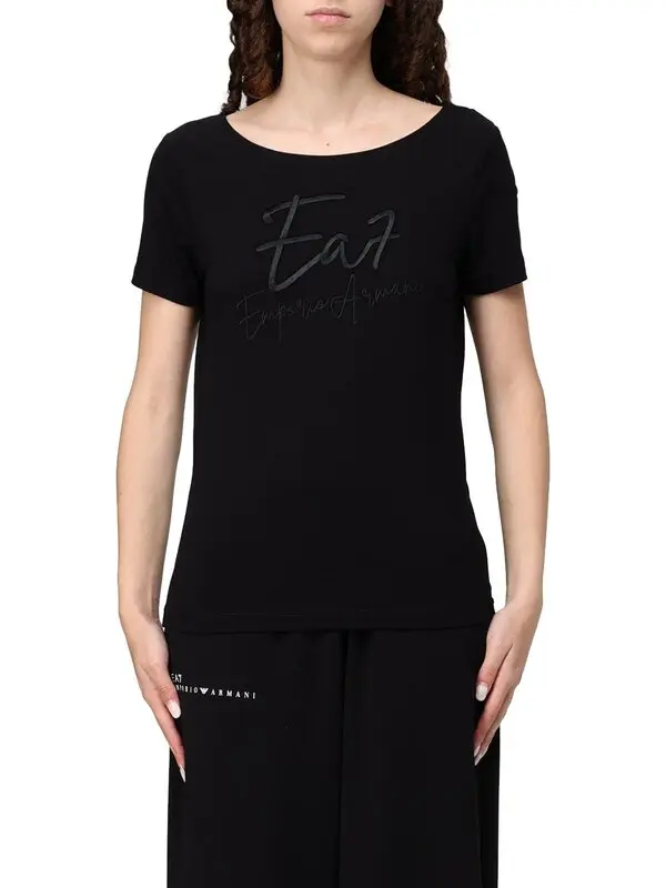 EA7 Embroidered Logo T-shirt - Black