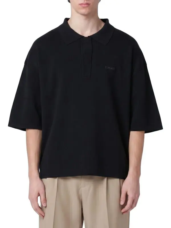ENTIRE STUDIOS Cotton Polo Shirt - Black