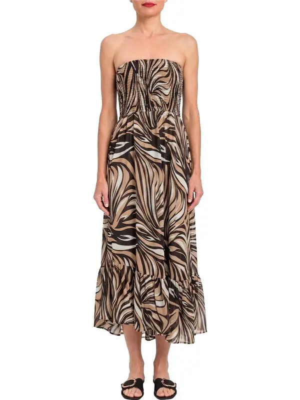 TWINSET Printed Viscose Midi Dress - Multicolor