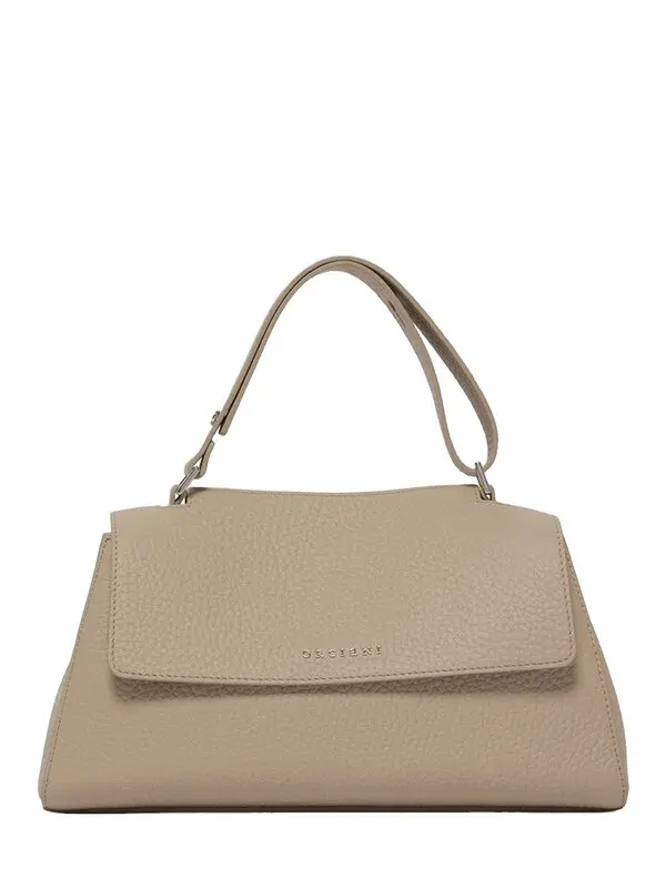 Orciani Hammered Leather Sveva Baguette - Beige