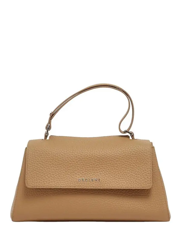 Orciani Hammered Leather Sveva Baguette - Biscuit