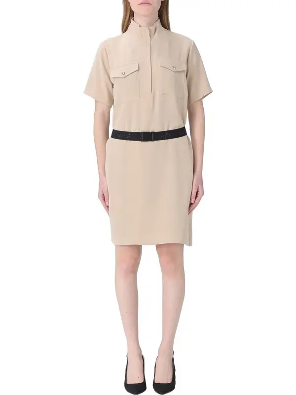 Liu Jo Crêpe Polo Shirt Dress - Beige