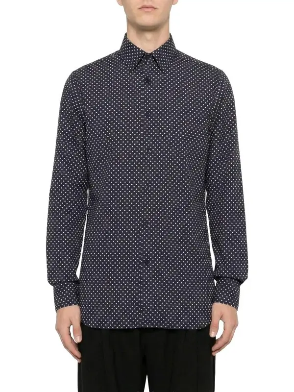 TOM FORD Polka Dot Silk Shirt - Black
