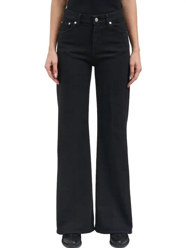 DONDUP Wide Leg Stretch Denim Jeans - Black