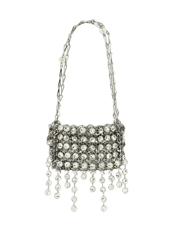 Rabanne Embellished Chain Mini Bag - Silver