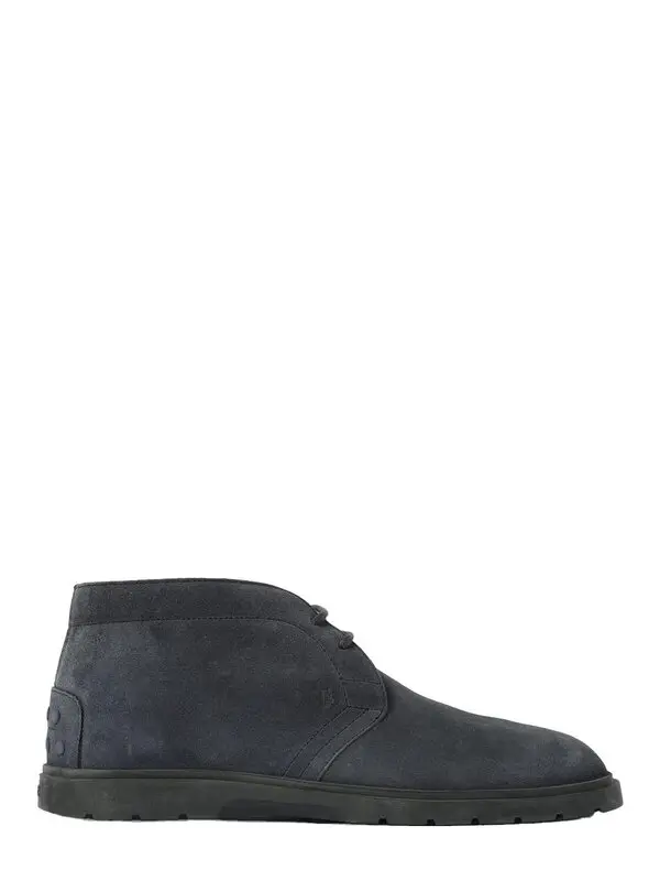 TOD'S Suede Lace-up Boots - Blue