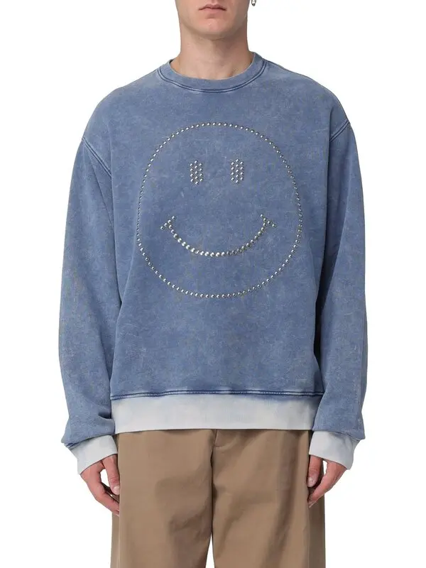 Moschino Embellished Smiley Face Sweatshirt - Blue