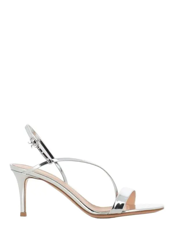 GIANVITO ROSSI Patent Leather Slingback Sandals - Silver