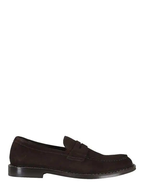 DOUCAL'S Suede Penny Loafers - Brown