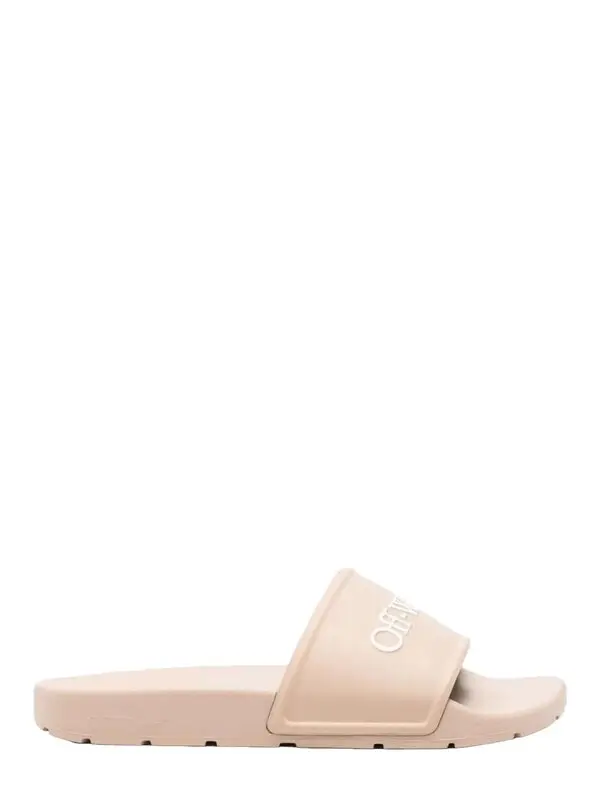 Off-White Rubber Slide Sandals - Nude